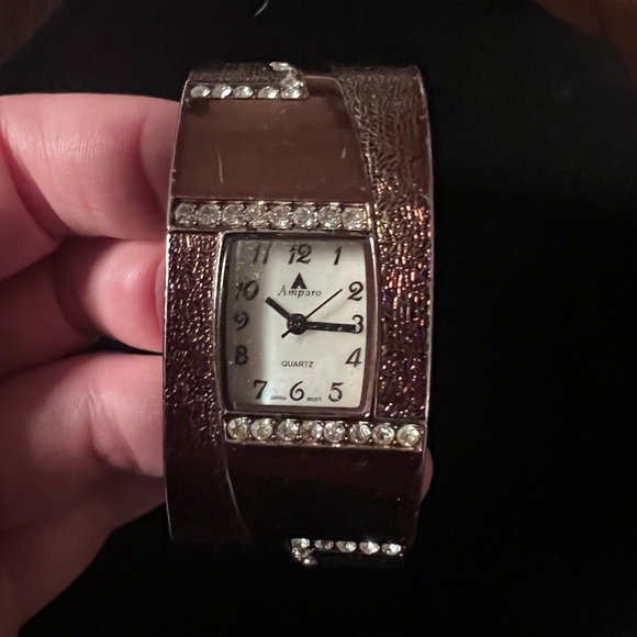 Vintage | Accessories | Vintage Amparo Quartz Cuff Bangle Watch With ...